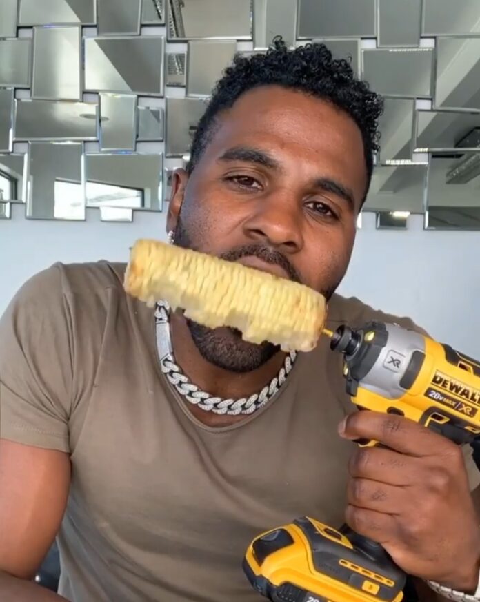 Jason Derulo Breaks His Teeth While Eating Corn With a Power Drill ...